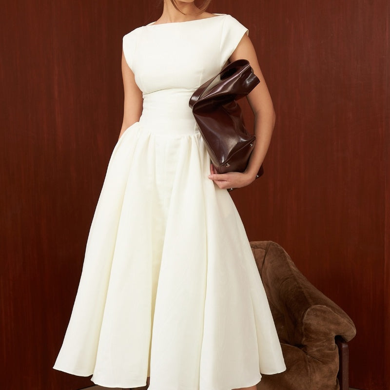 🤍Rein und elegant wie ein Engel🪽💞Elegantes Midikleid mit fließendem Ko ...